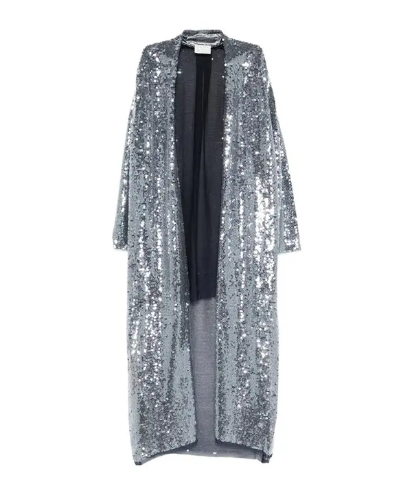 FORTE_FORTE Sequin-embellished Coat - Gray