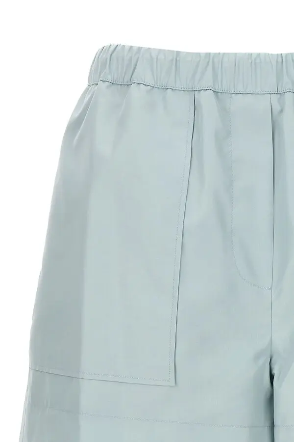 Fendi Logo Detail Elastic Waist Shorts - Light Blue