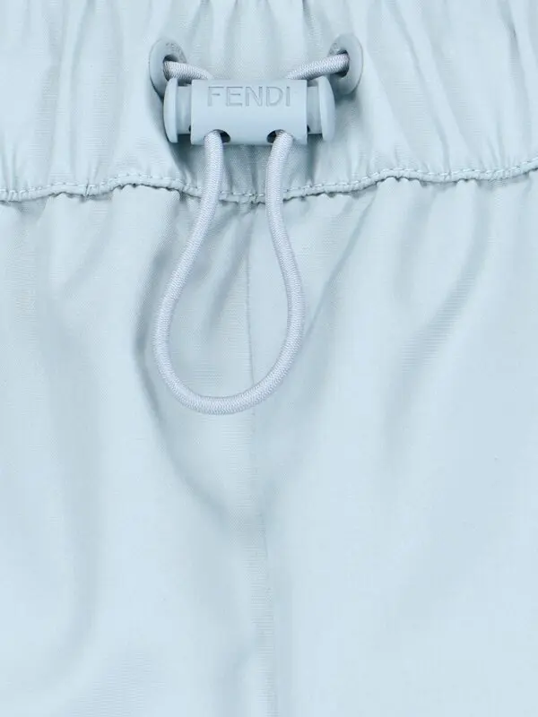 Fendi Logo Detail Elastic Waist Shorts - Light Blue