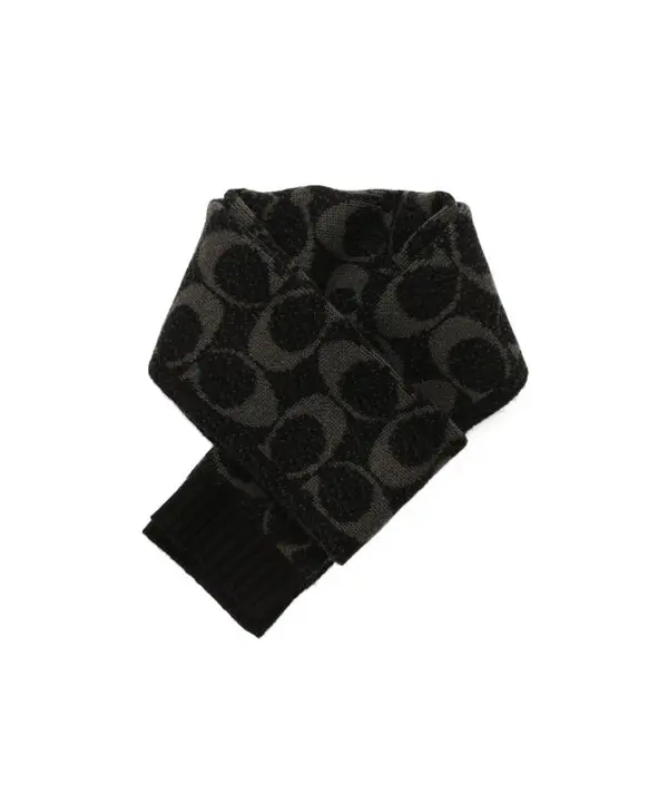 COACH Ribbed Scarf - Black