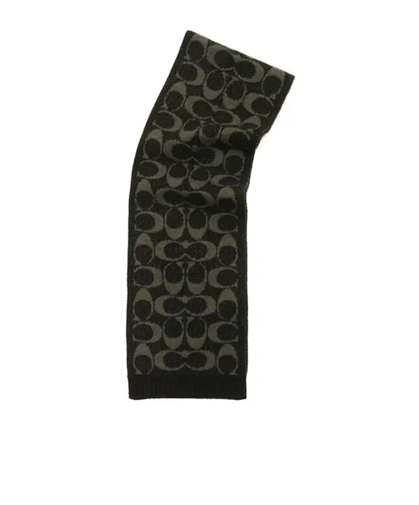 COACH Ribbed Scarf - Black
