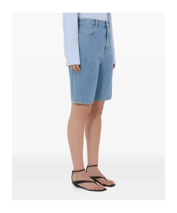Loulou De Saison Zip Five-pocket Denim Shorts - Blue