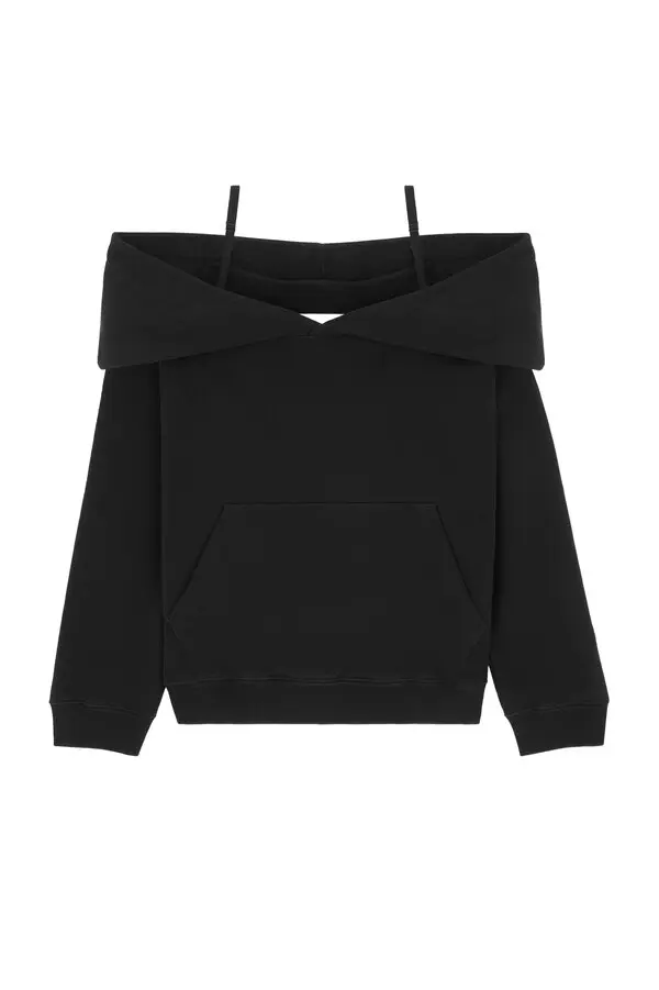 MAISON MARGIELA Off-shoulder Hooded Sweatshirt