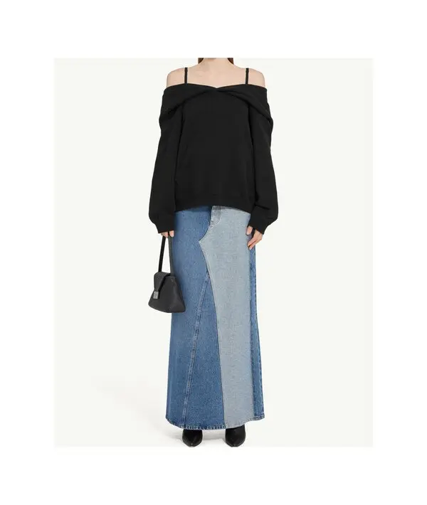 MAISON MARGIELA Off-shoulder Hooded Sweatshirt