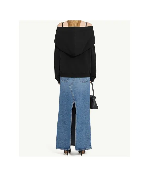 MAISON MARGIELA Off-shoulder Hooded Sweatshirt