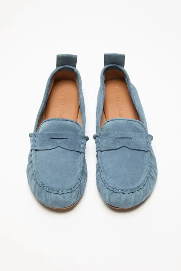 Acne Studios Almond-toe Loafers With Saddle Straps - Blue