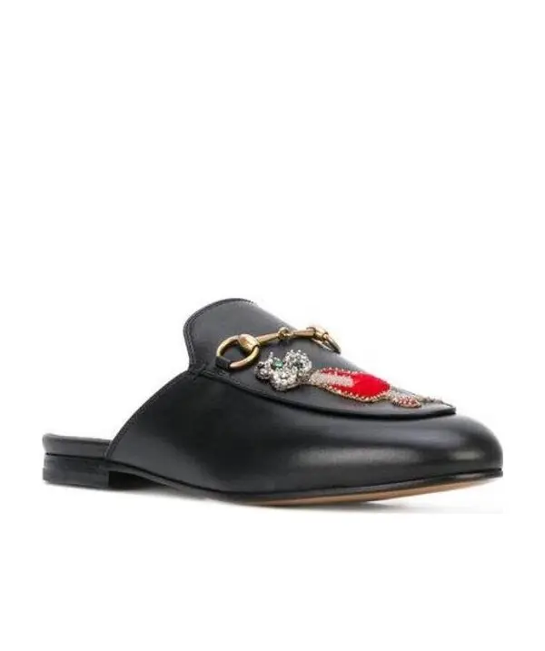 Gucci Horsebit Embellished Leather Mules