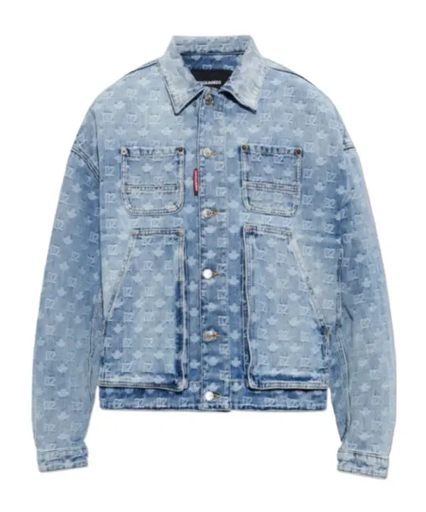 Dsquared2 Buttoned Denim Jacket With Logo Detailing