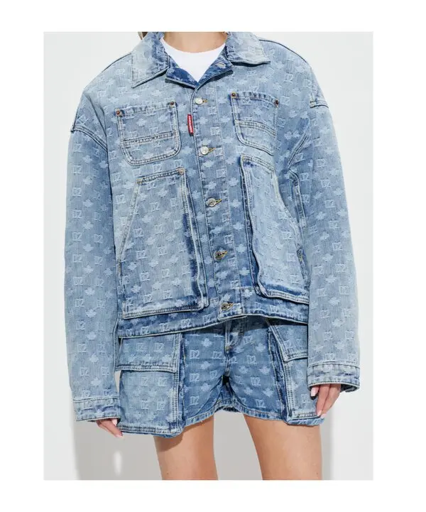 Dsquared2 Buttoned Denim Jacket With Logo Detailing