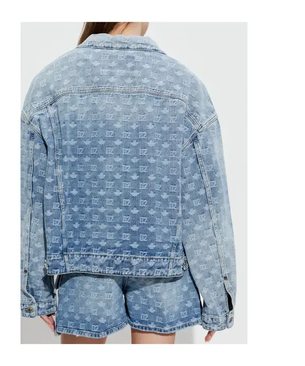 Dsquared2 Buttoned Denim Jacket With Logo Detailing
