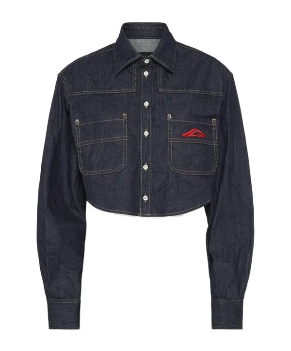 Dsquared2 Icon Logo Embroidered Denim Shirt - Black