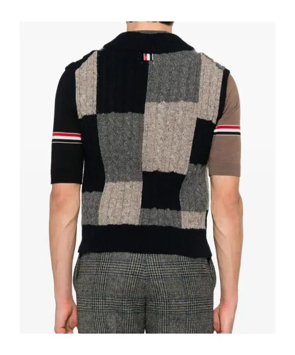 Thom Browne Patchwork Cable-knit Vest
