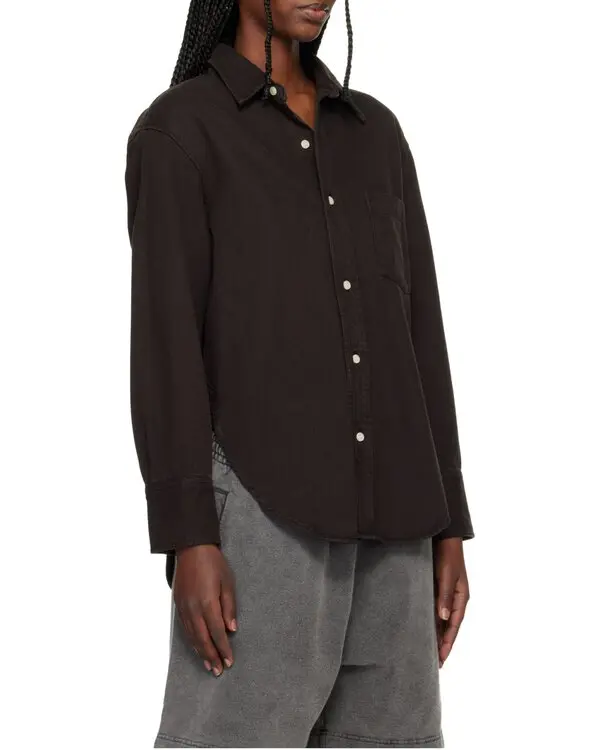 Citizens Of Humanity Carter Relaxed Fit Organic Cotton Blend Workwear Shirt - Chocolate-colored