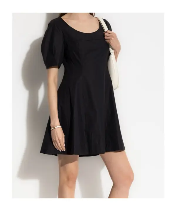 Theory Puff Sleeve Crewneck Dress