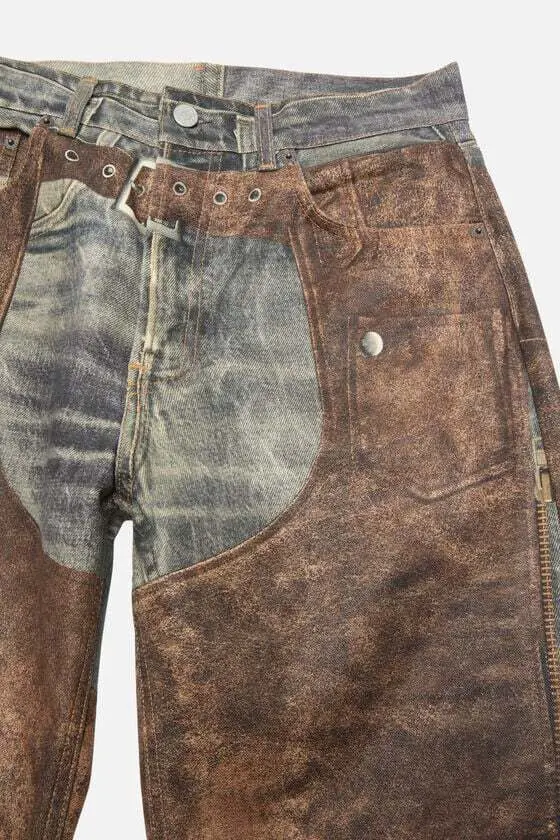Acne Studios Printed Wide Leg Jeans