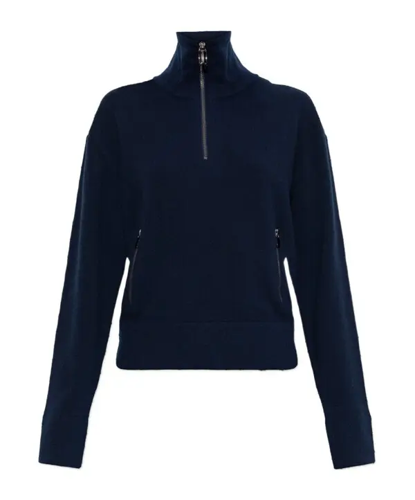 Victoria Beckham Half-zip Milano Sweater - Black