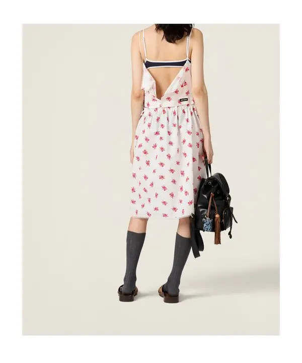 Miu Miu Slubbed Poplin Dress