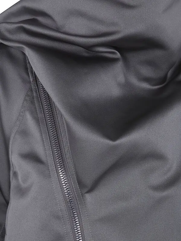Rick Owens Zip-up Jacket With Asymmetrical Neckline - Gray