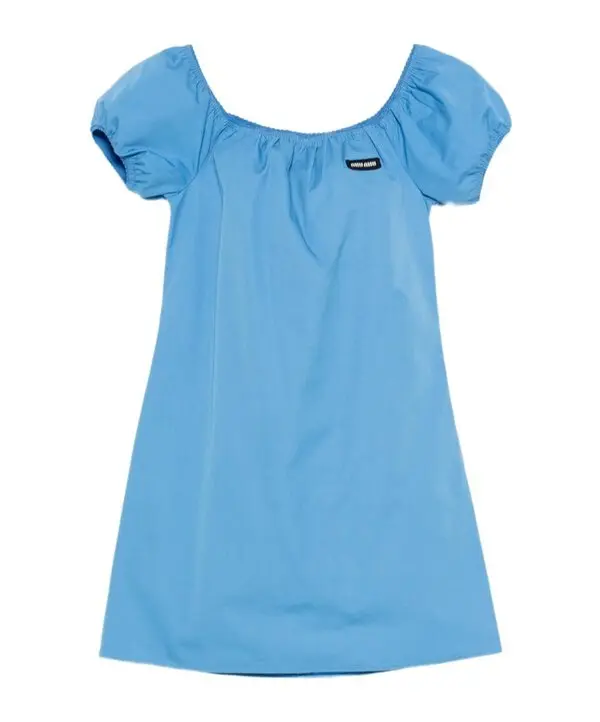 Miu Miu Logo Detailed Mini Dress