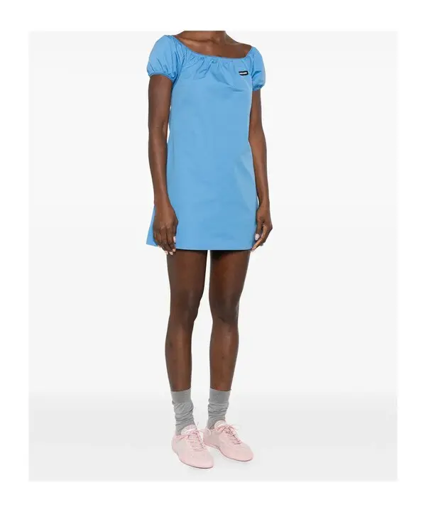 Miu Miu Logo Detailed Mini Dress