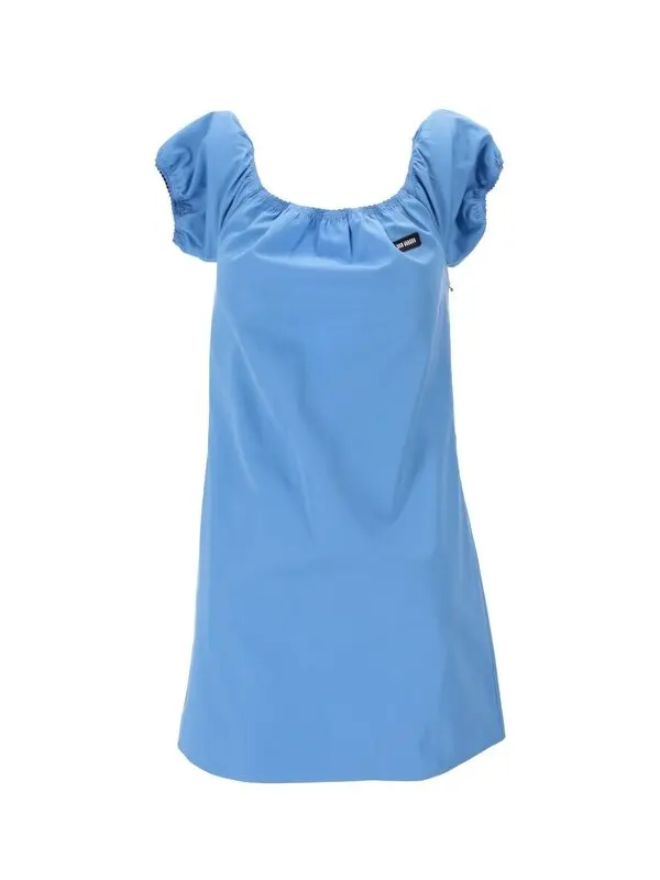 Miu Miu Logo Detailed Mini Dress