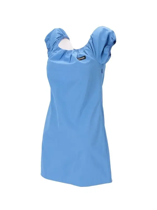 Miu Miu Logo Detailed Mini Dress
