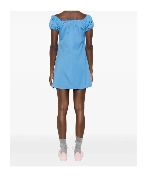 Miu Miu Logo Detailed Mini Dress