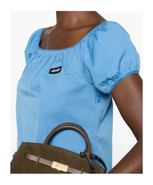 Miu Miu Logo Detailed Mini Dress
