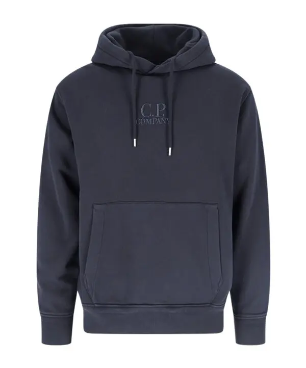C.P. COMPANY Logo Hoodie - Black