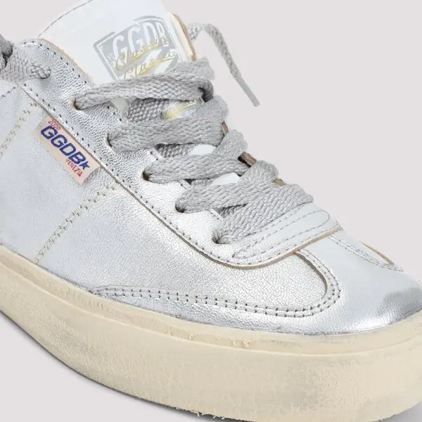 GOLDEN GOOSE Soul Star Metallic Lace-up Sneakers - White