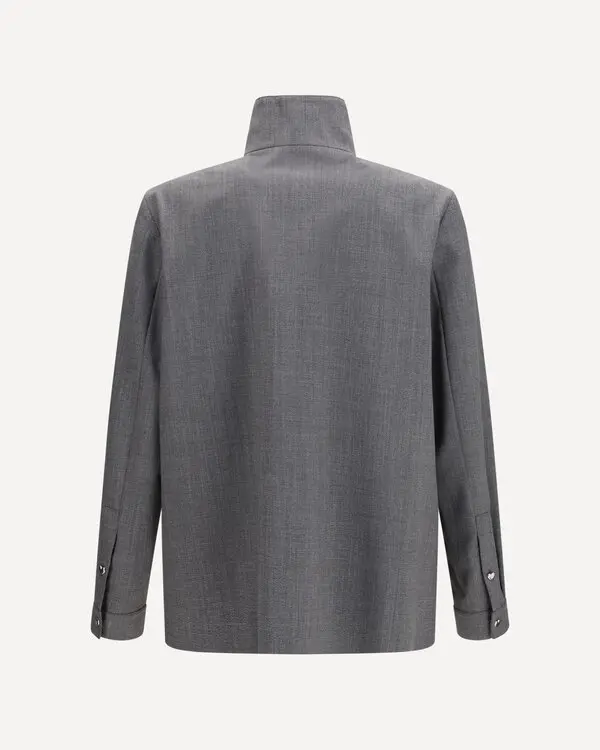 Valentino Garavani Zip-up High Neck Jacket - Gray