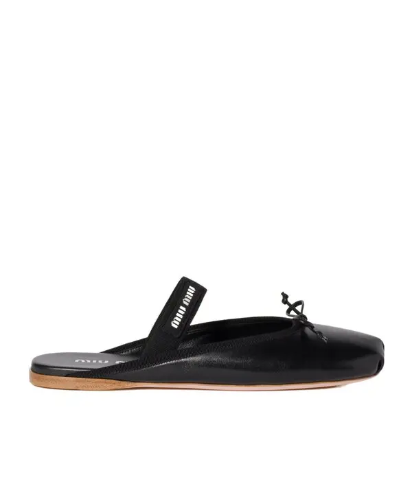 Miu Miu Bow Detail Slip-on Sandals