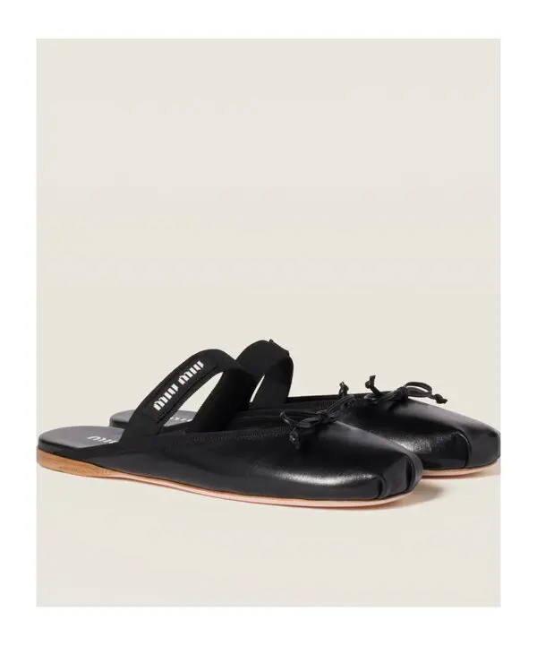 Miu Miu Bow Detail Slip-on Sandals