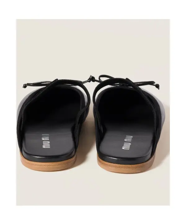 Miu Miu Bow Detail Slip-on Sandals