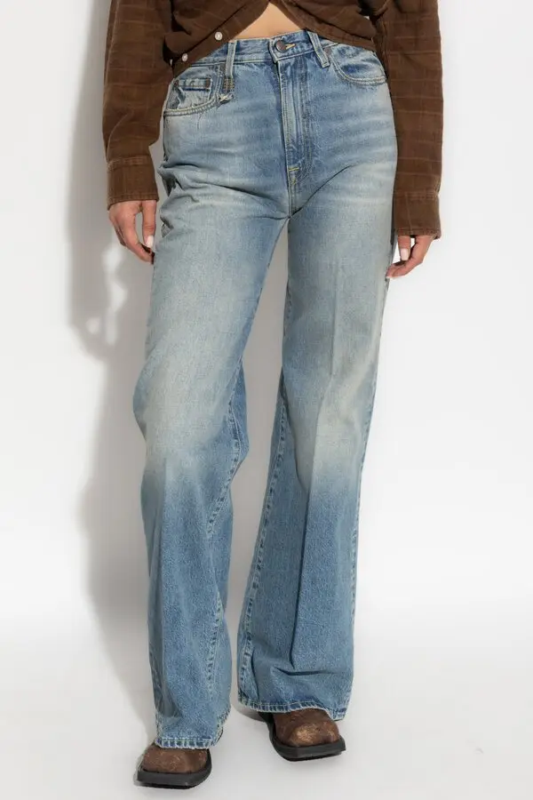 R13 Embroidered Pocket Jeans - Gray