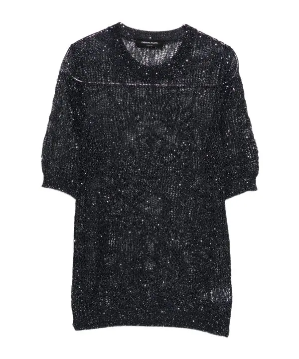 Fabiana Filippi Open Knit Sparkle T-shirt