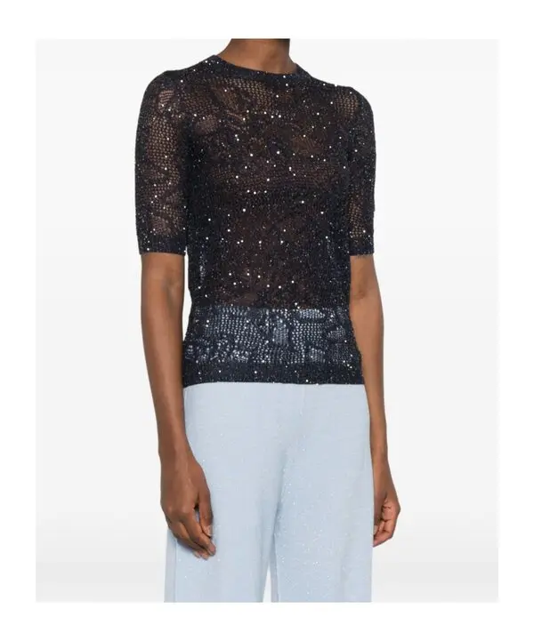 Fabiana Filippi Open Knit Sparkle T-shirt
