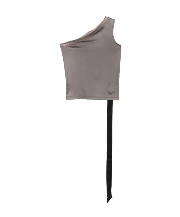 Rick Owens One-shoulder Ribbon Top - Gray