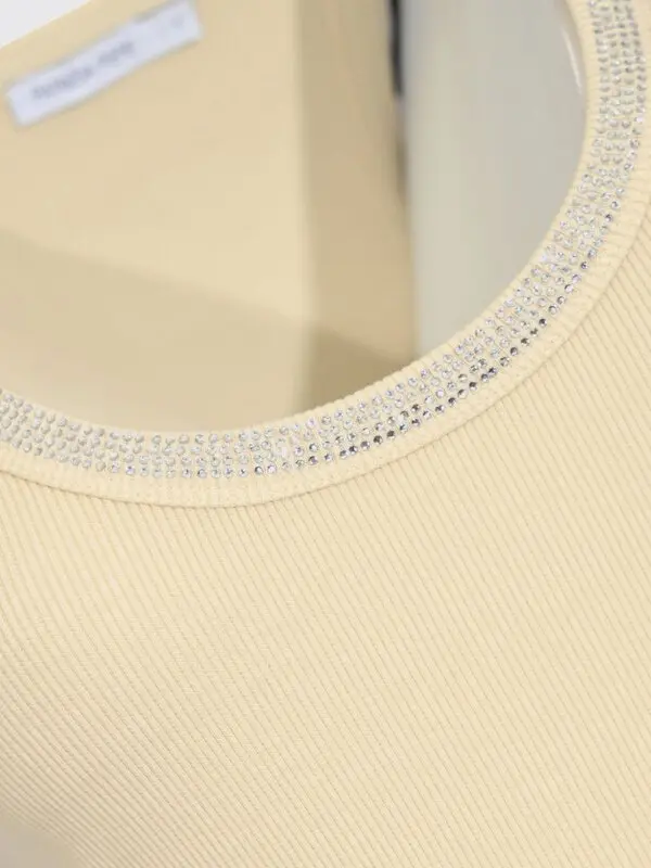 Patrizia Pepe Embellished Racerback Knitted Top