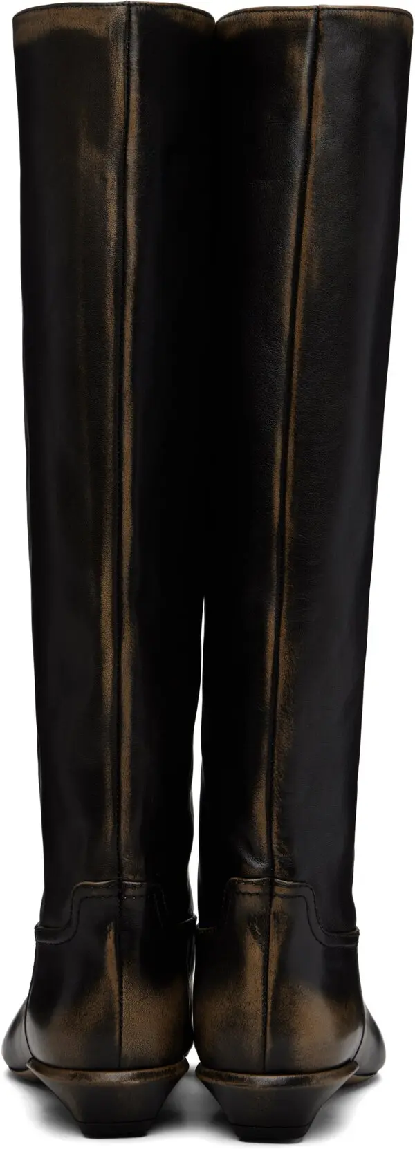 Paris Texas Low Stacked Heel Boots - Black
