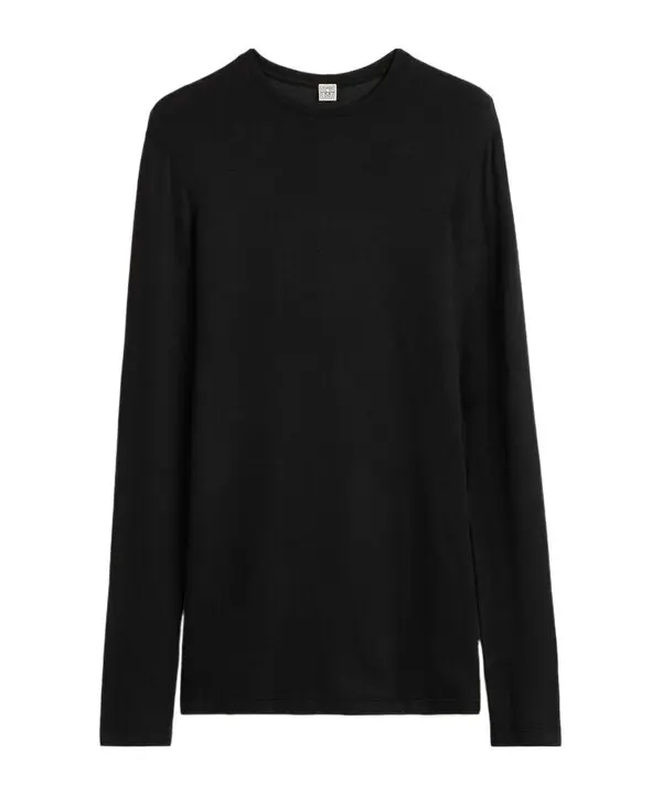 TOTEME Long-sleeved Crewneck T-shirt - Black