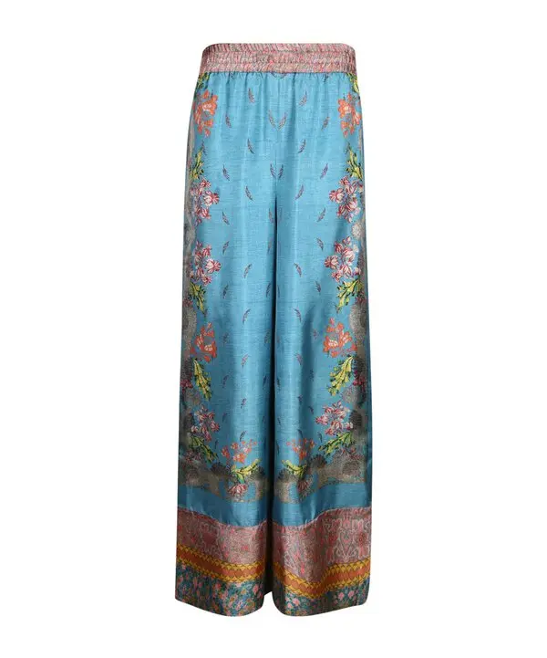 PIERRE-LOUIS MASCIA Loose Floral Print Pants - Blue
