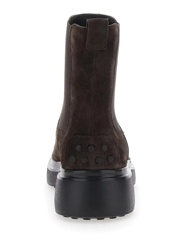 TOD'S Round Toe Chelsea Boots - Black