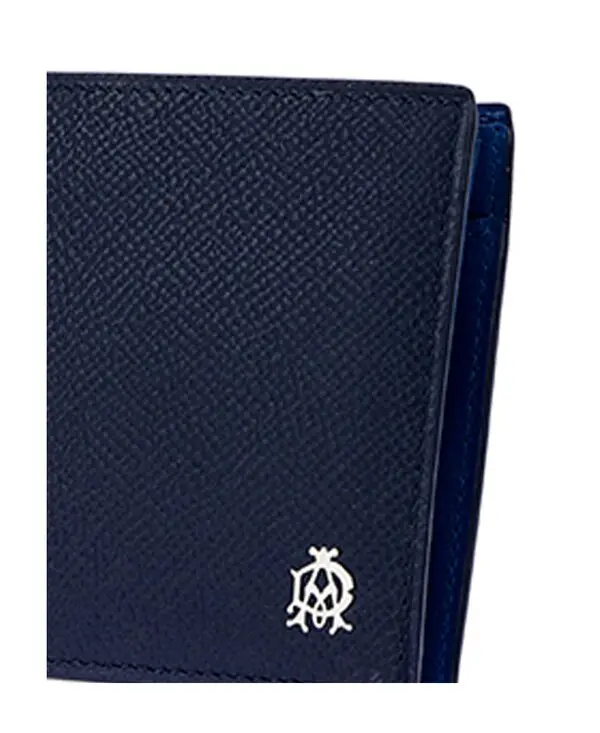 Dunhill Navy Blue Logo Double Fold Wallet
