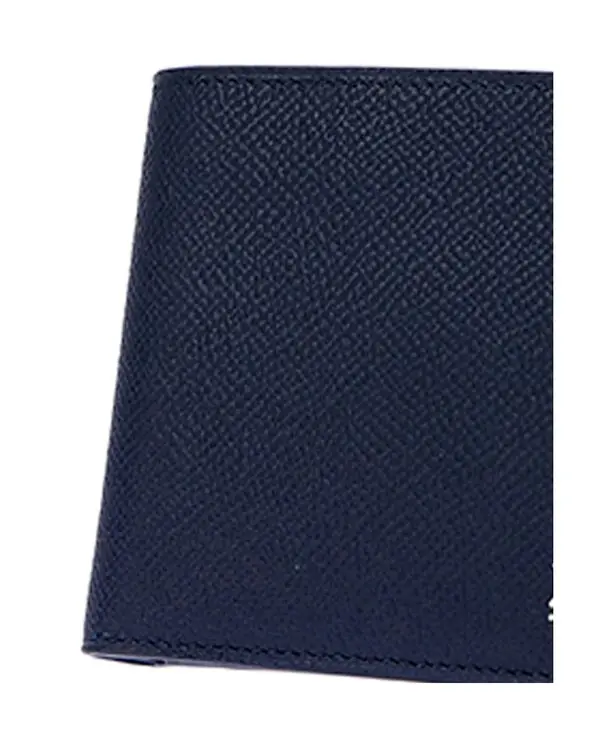 Dunhill Navy Blue Logo Double Fold Wallet