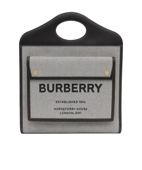 Burberry Medium Pocket Tote Bag - Gray