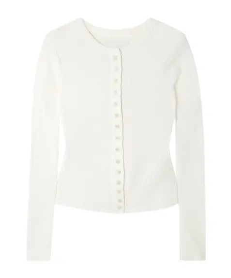 Citizens Of Humanity Kari Ribbed Stretch Knit Cardigan - Off White