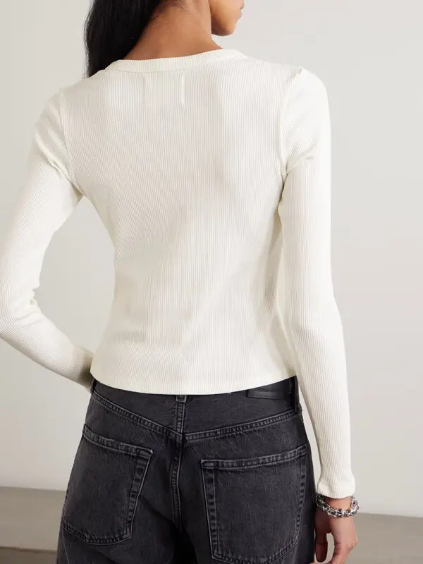 Citizens Of Humanity Kari Ribbed Stretch Knit Cardigan - Off White