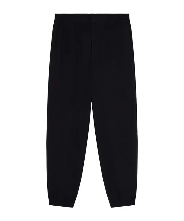Emporio Armani Logo Patch Tapered Pants - Navy Blue
