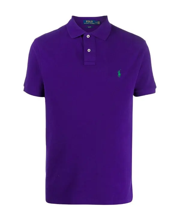 Polo Ralph Lauren Logo Embroidered Short-sleeved Polo Shirt - Blue